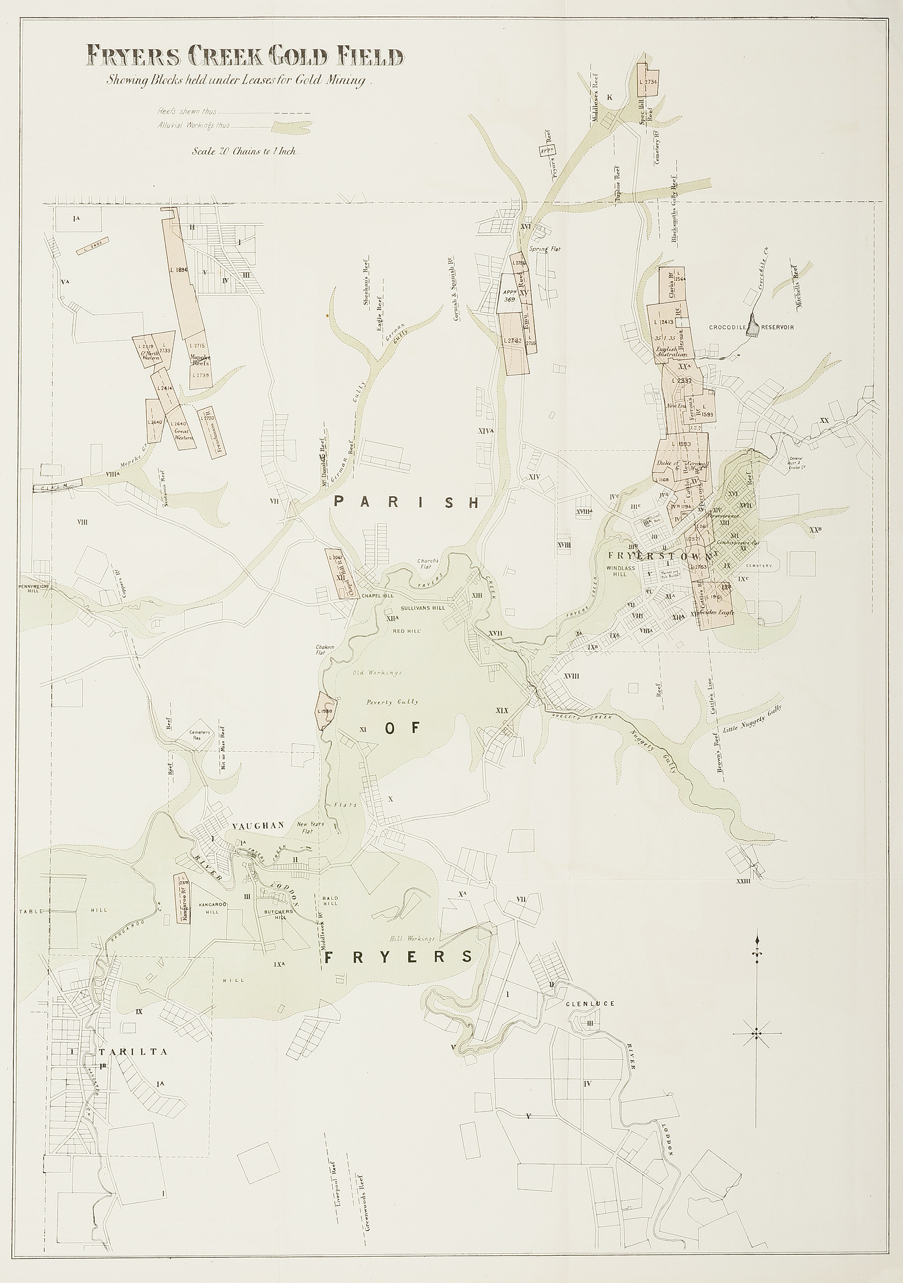 Fryers Creek Gold Field. Showing blocks held for lease under Gold ...