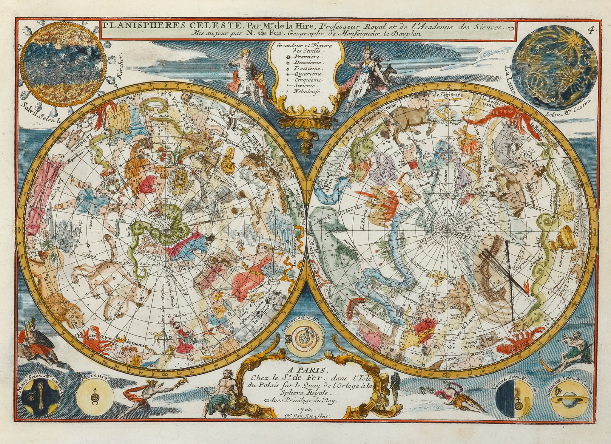 Planispheres Celeste Par Mr. de la Hire, Professeur Royal et de l ...
