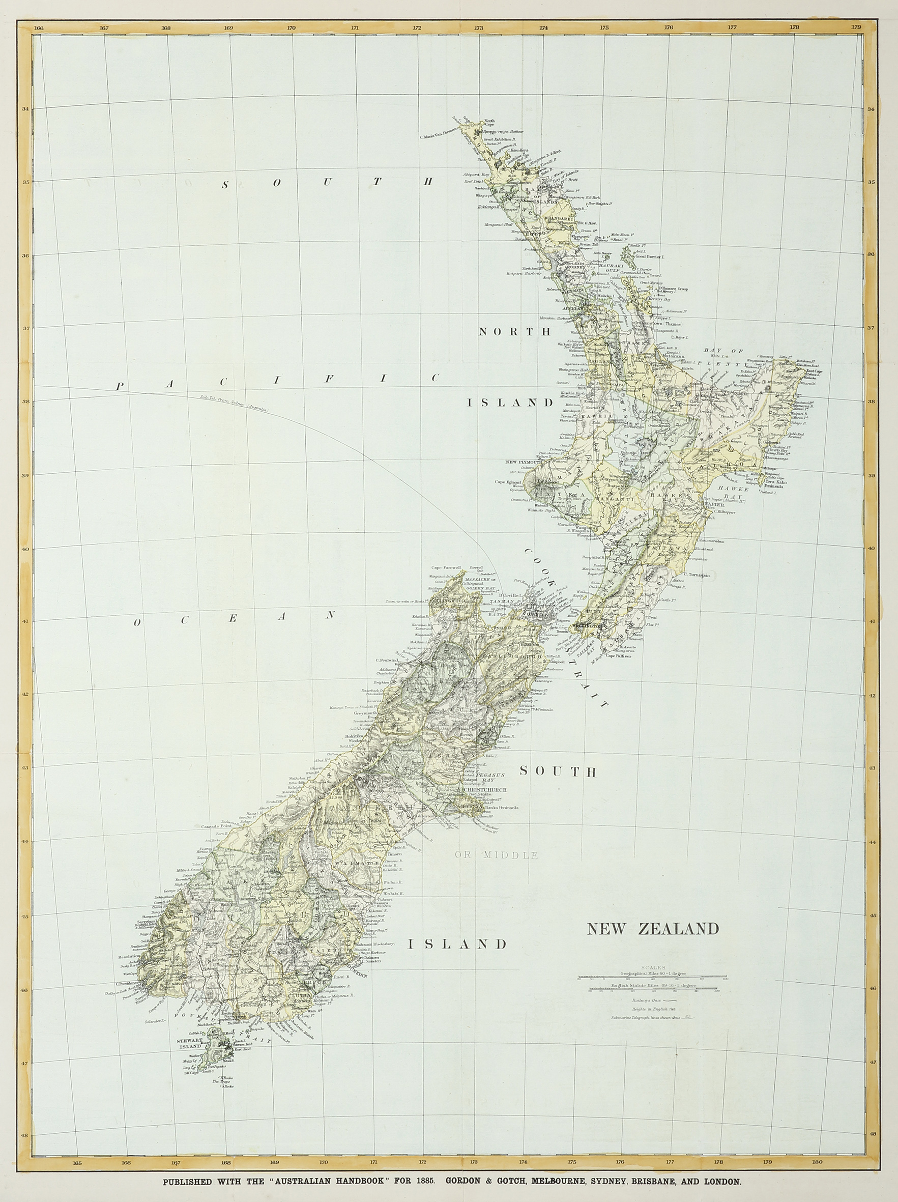 New Zealand - Antique Print Map Room