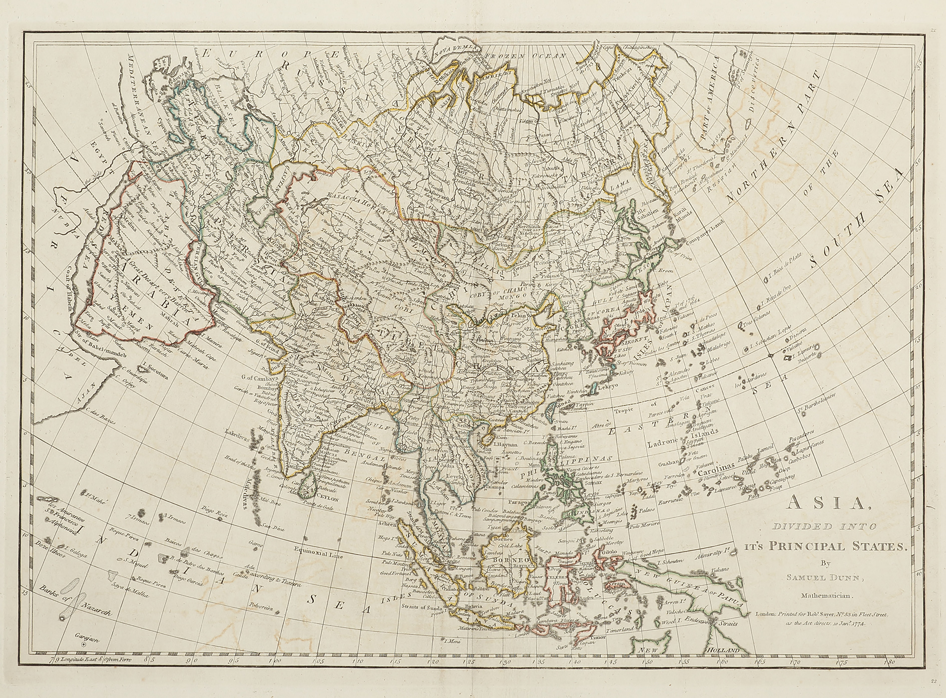Asia, Divided into it's Principal States. By Samuel Dunn, Mathematician ...