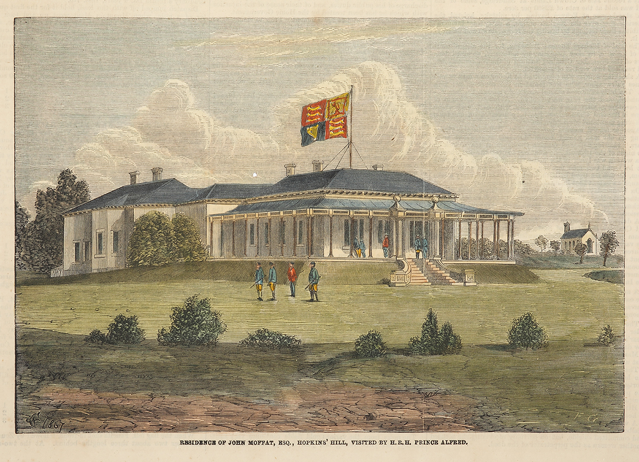 Residence of John Moffat, esq., Hopkins Hill, Visited by H.R.H. Prince ...