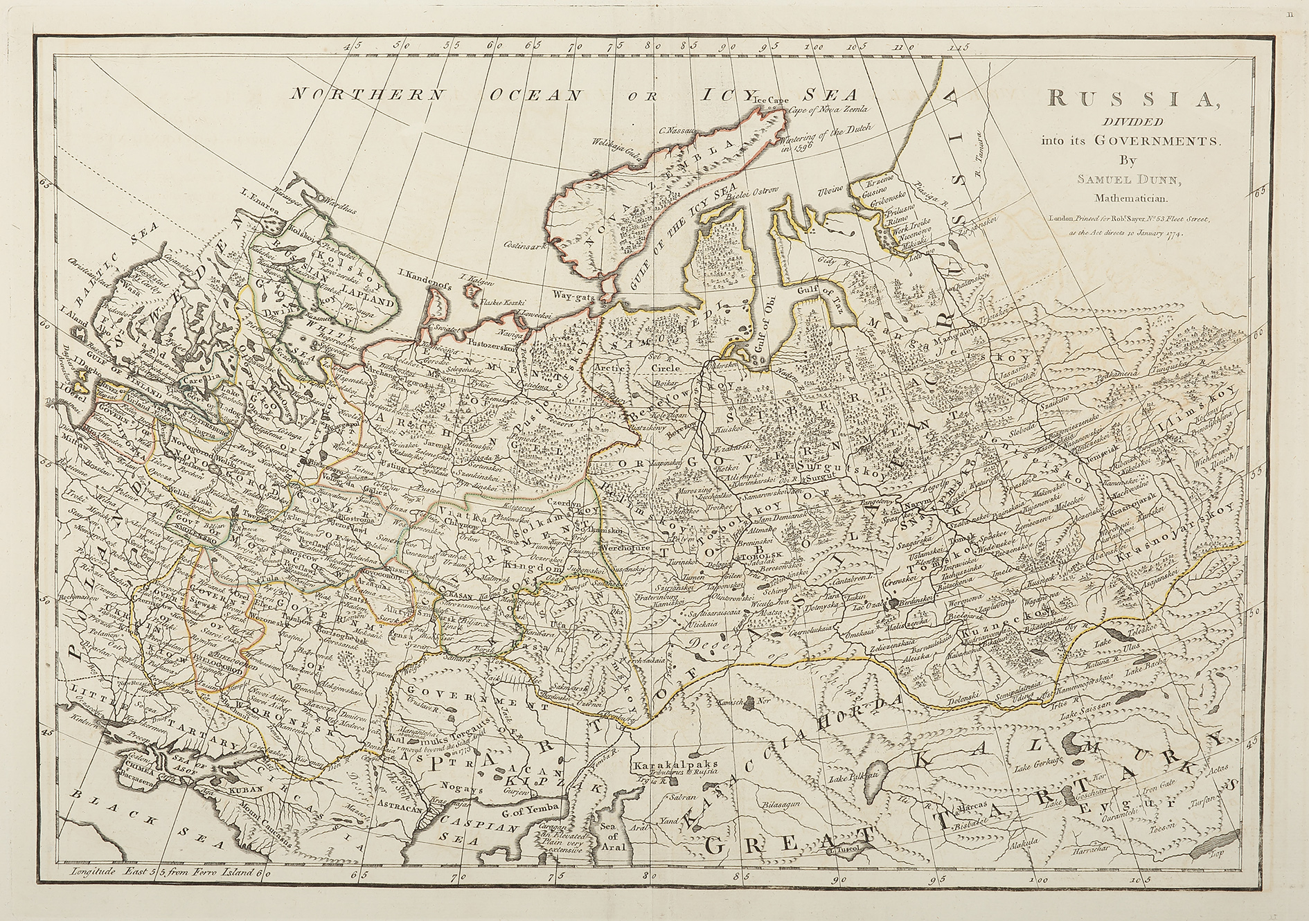 Russia Divided into its Governments by Samuel Dunn, Mathematician ...
