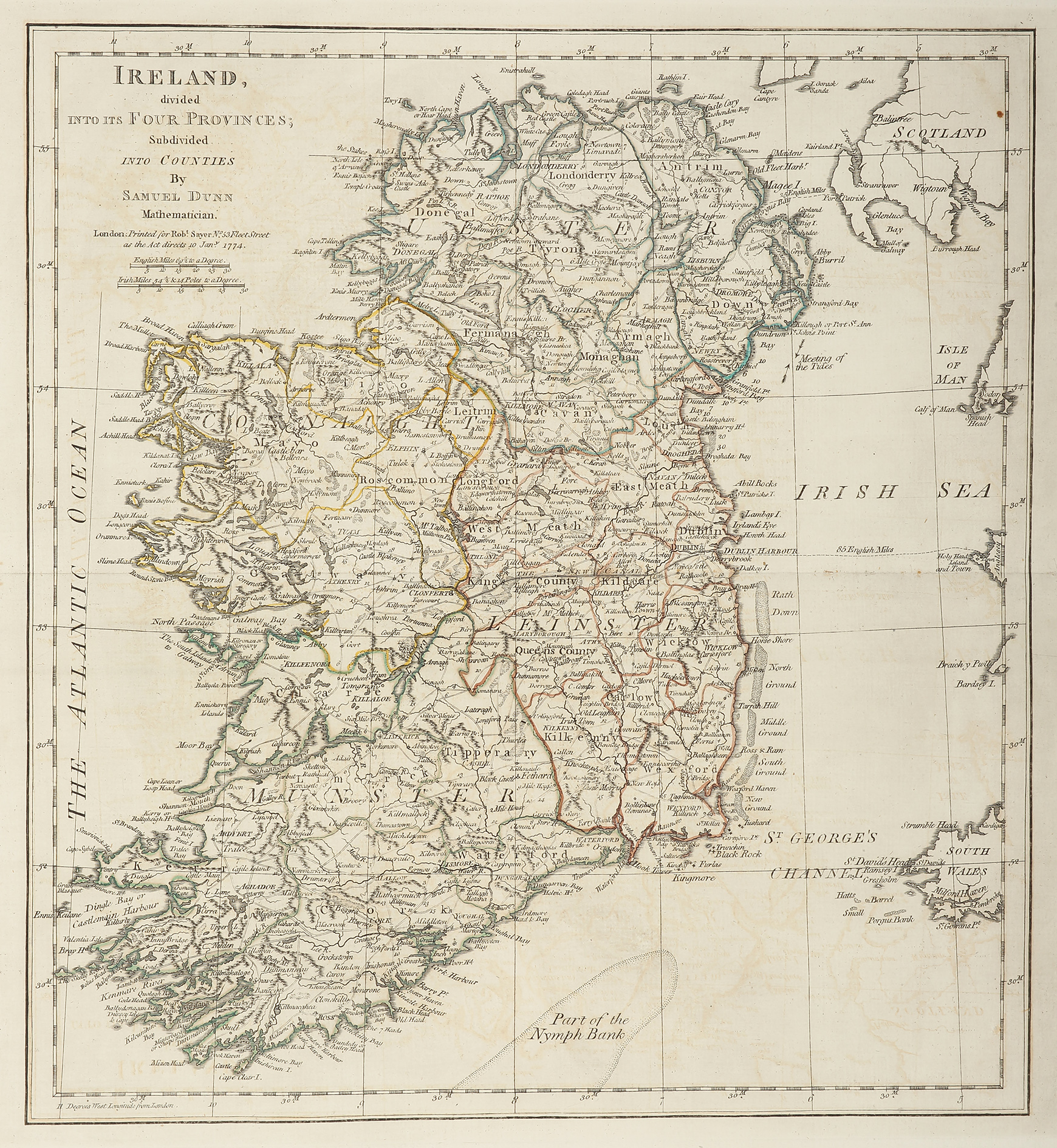 Ireland, divided into its Four Provinces, Subdivided into Counties by ...