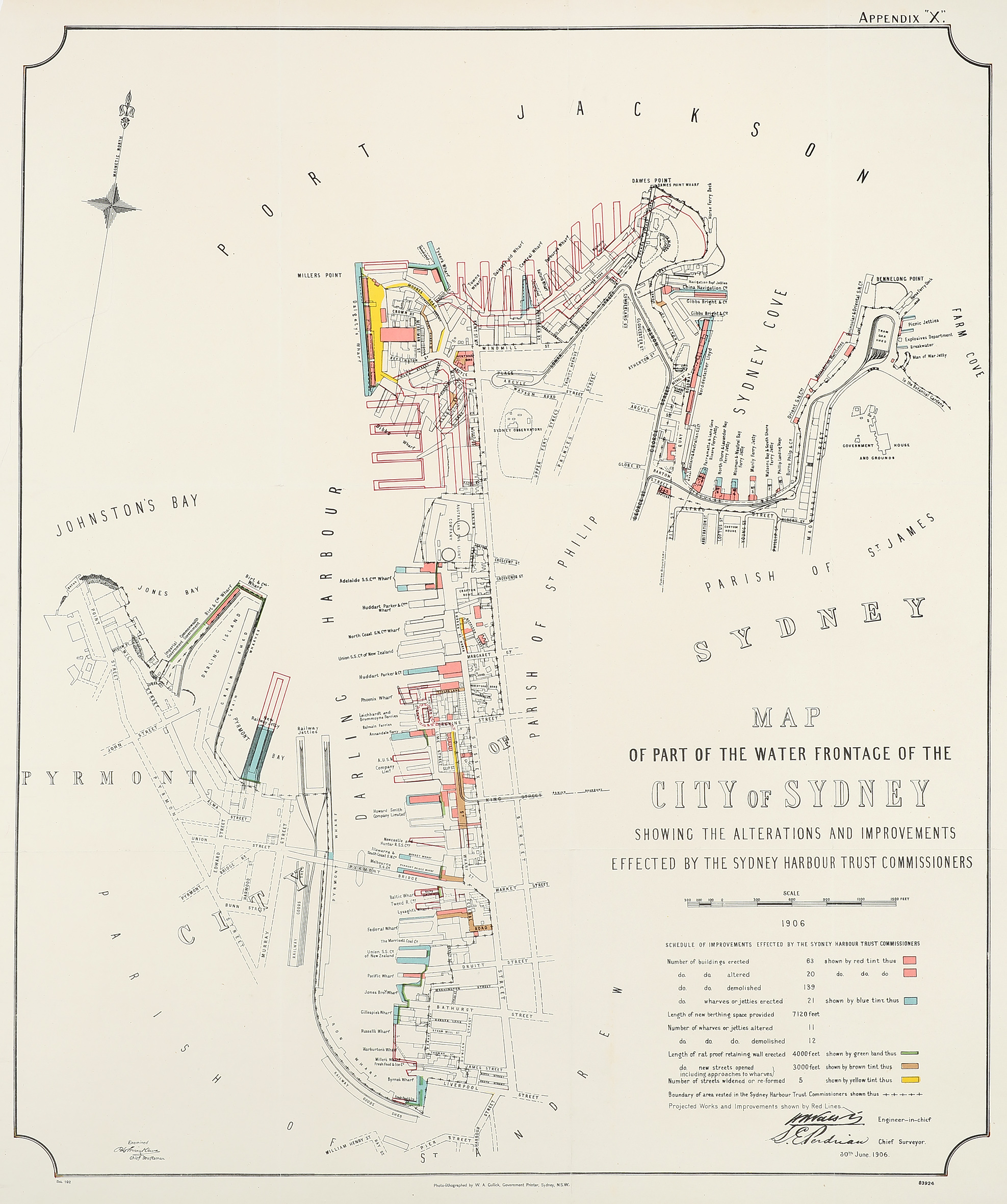 Map of Part of the Water Frontage of the City of Sydney Showing Parts ...