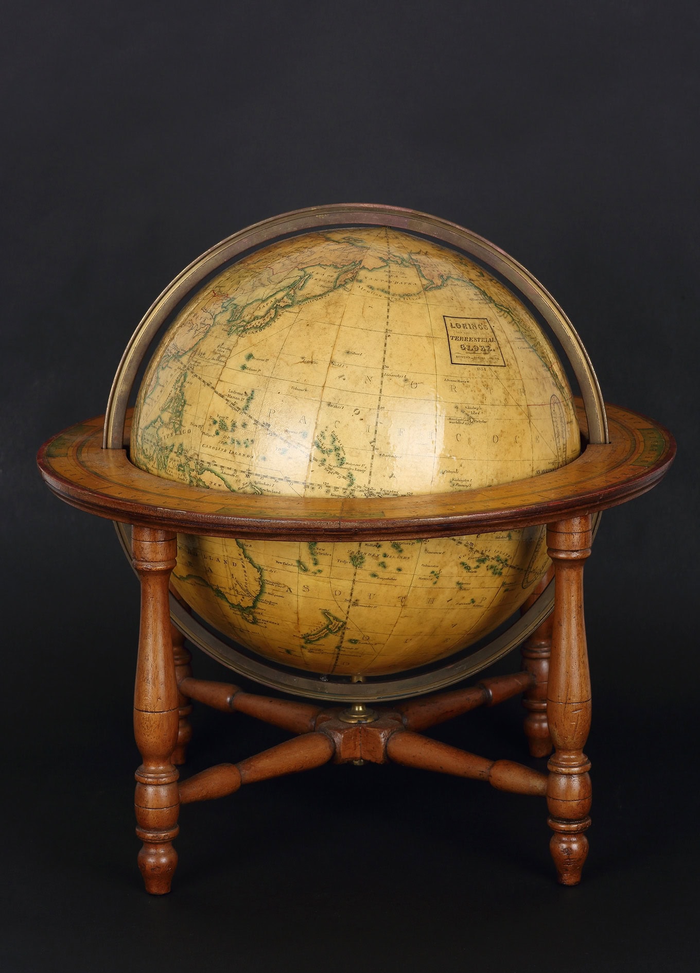 Loring's Nine and Half Inch Terrestrial Globe. - Antique Print Map Room