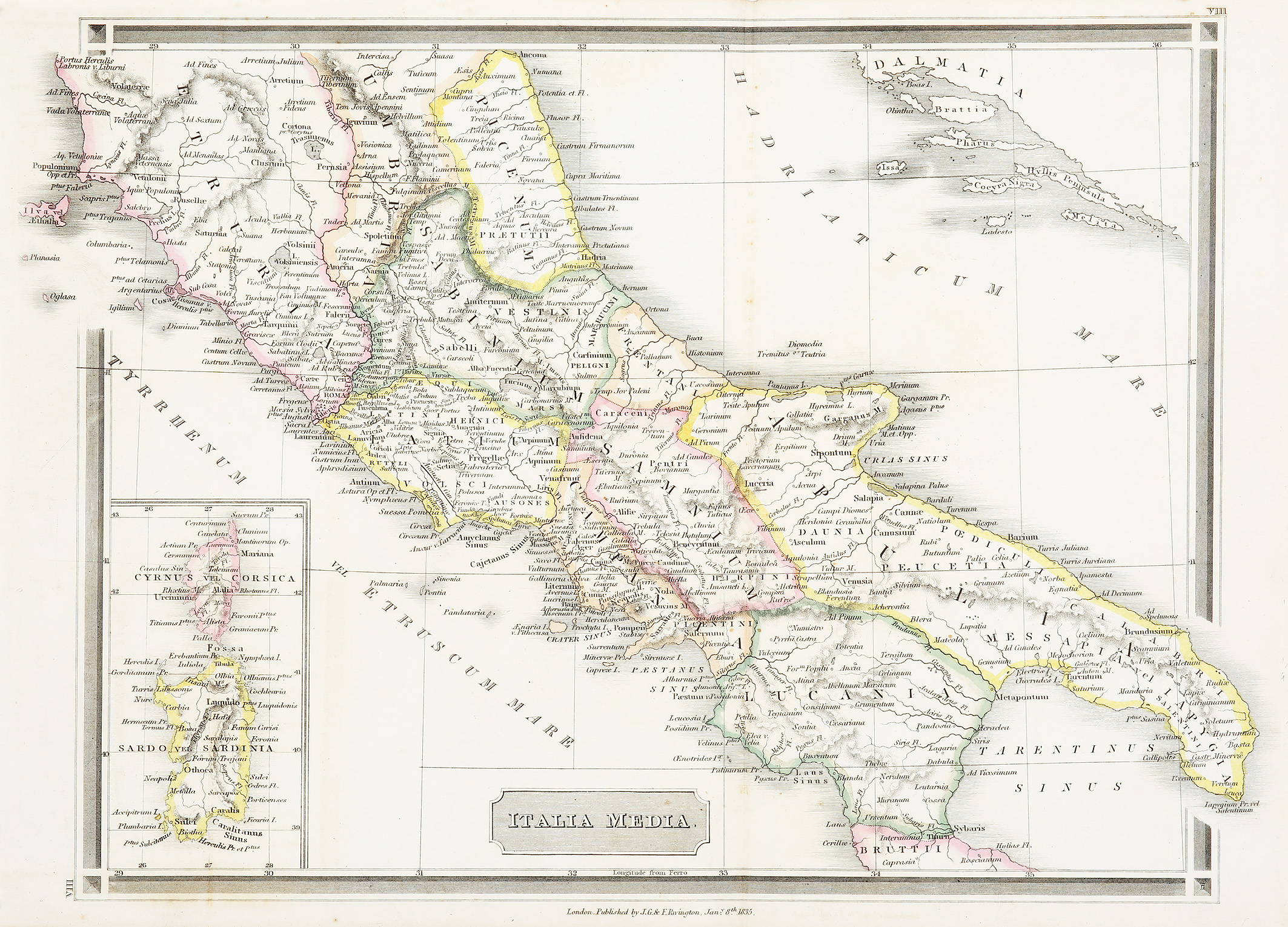 Italia Media. - Antique Print Map Room