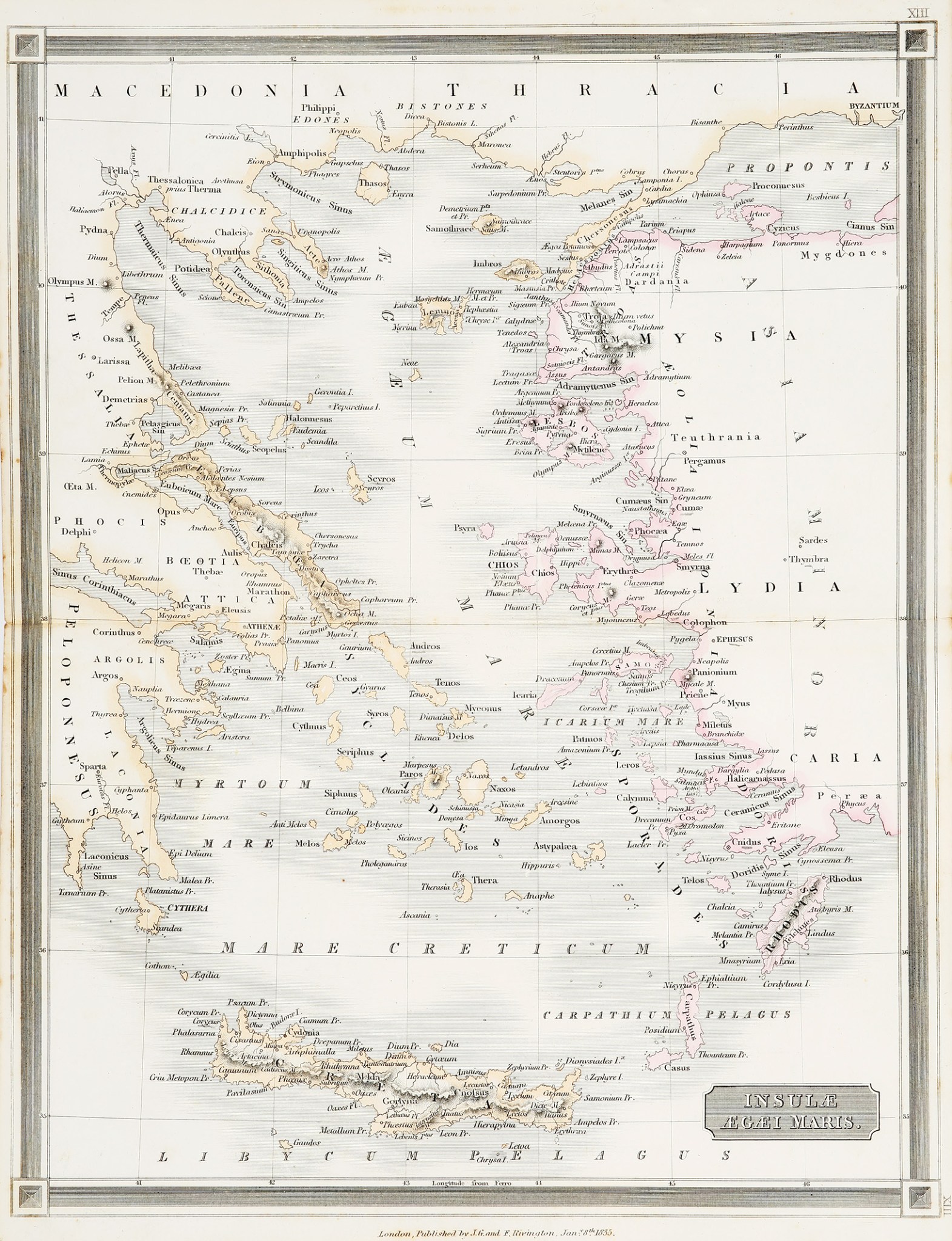 Insulae Aegaei Maris. | Antique Print Map Room